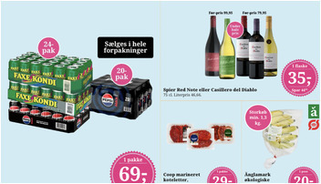 Spier Red Note vin til 35 kr. og Faxe Kondi i stor pakke til 69 kr. - se de gode tilbud hos ...