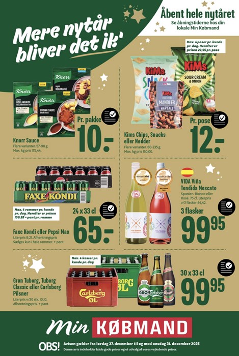 Faxe Kondi eller Pepsi Max til 65 kr. og Hansens økologisk flødeis til ...